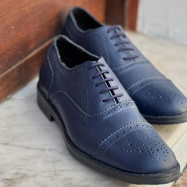 ZAPATO OXFORD CLÁSICO AZUL – Manos con Arte Store
